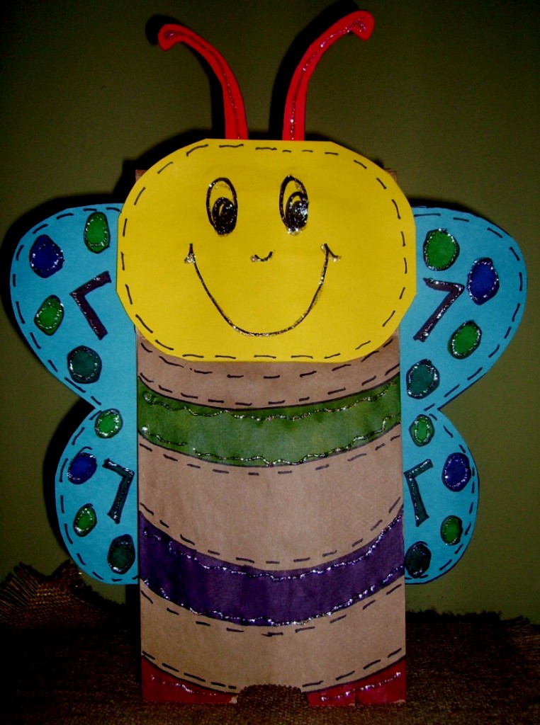 Paper Bag Butterfly Puppet | KIDS & GLITTER