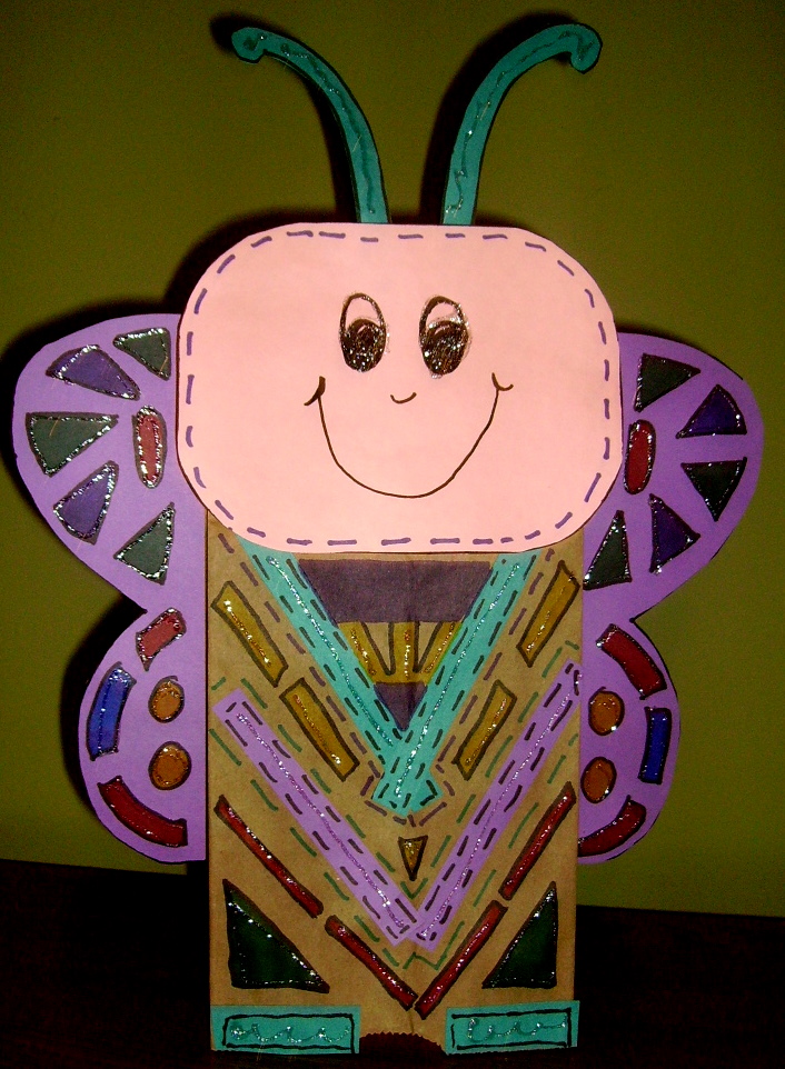 Paper Bag Butterfly Puppet | KIDS & GLITTER